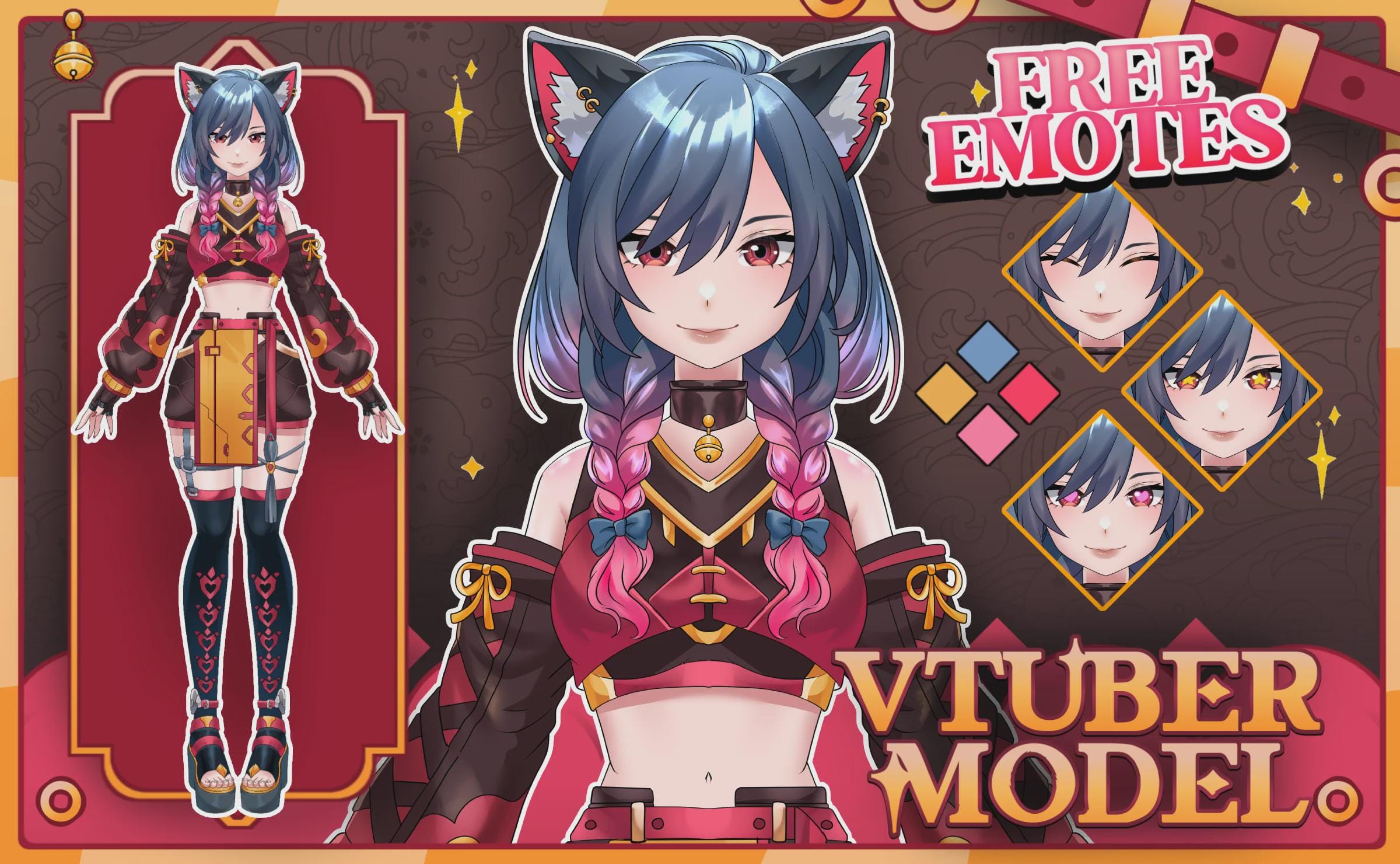 Custom Anime Vroid Model | Live2d to 3D Vroid Vtuber Avatar - Etsy