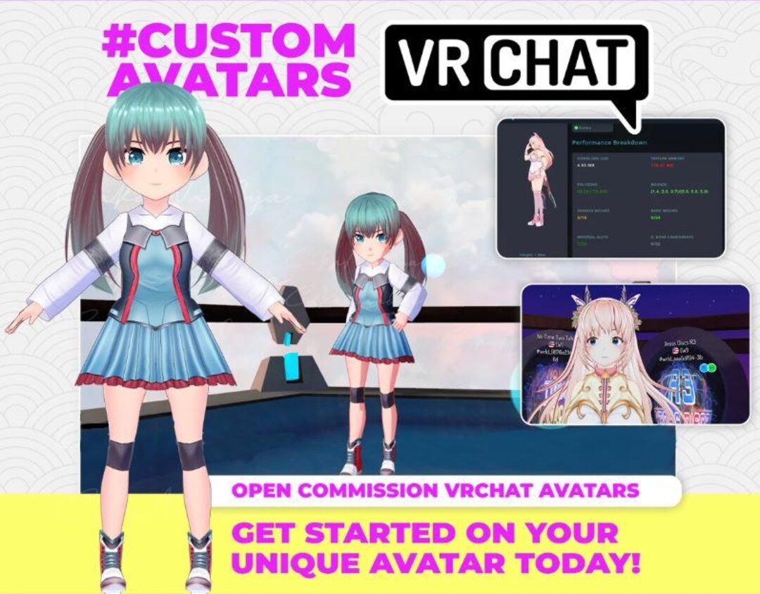 Custom Vrchat Avatar Design: Unique 3D Character (.unitypackage) - Etsy