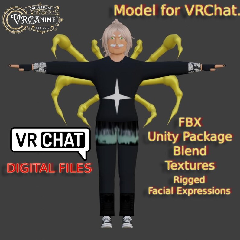 Minecraft Avatar for Vrchat, Rigged Model With Facial Expressions (FBX ...