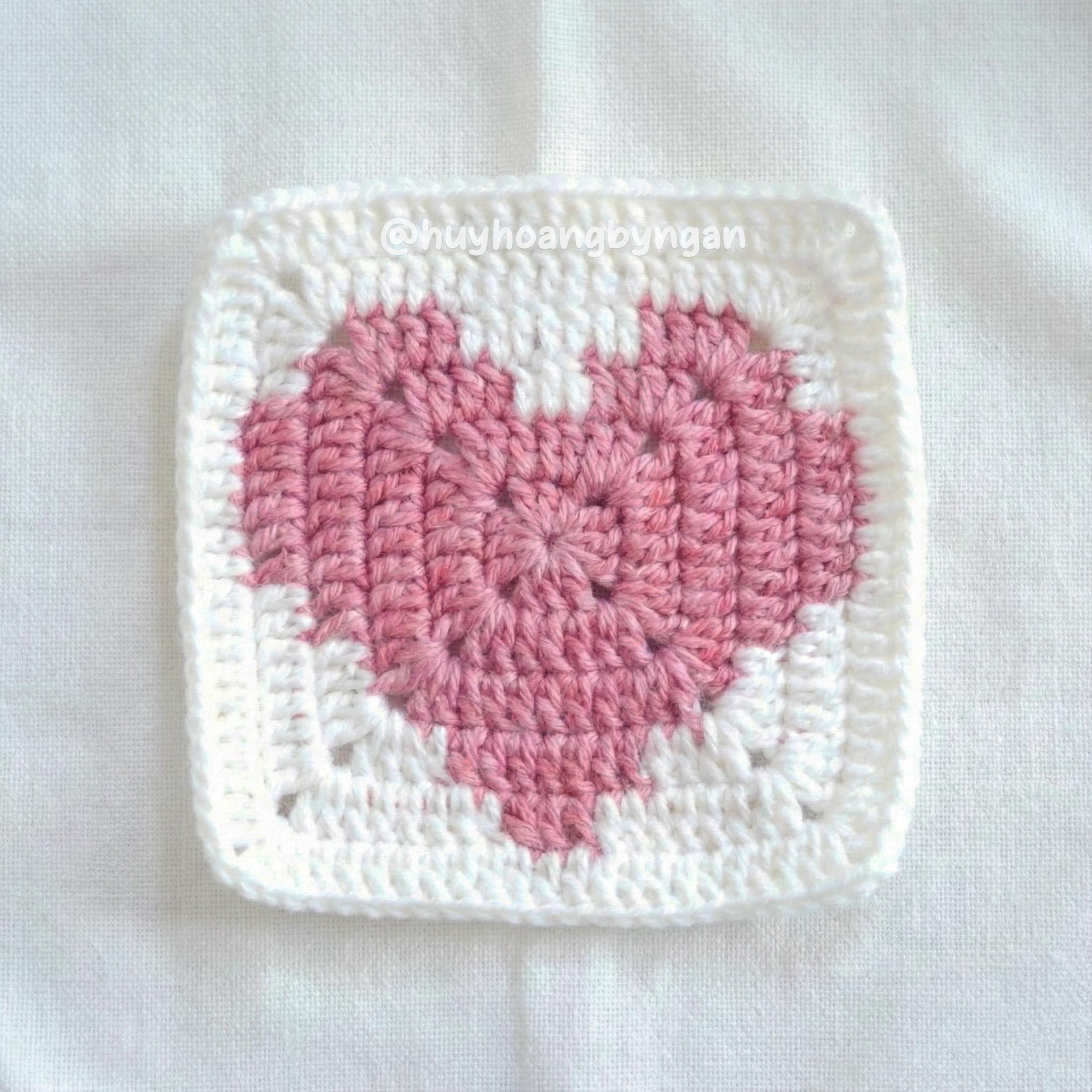 Heart Granny Square Crochet Pattern PDF | Valentine Crochet Square ...