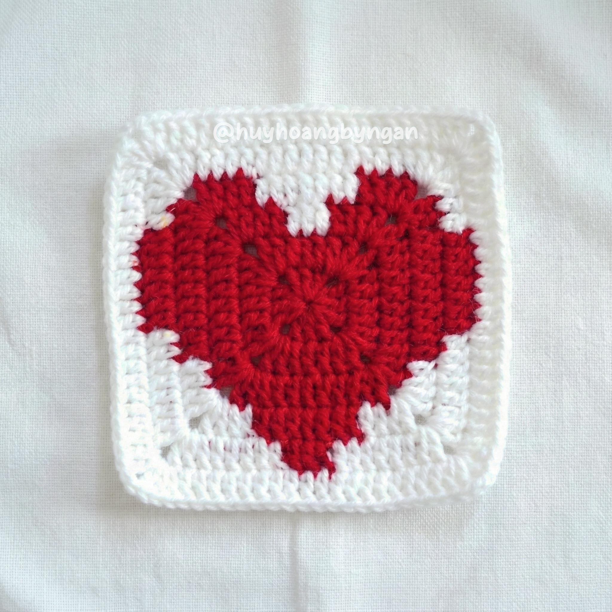 Heart Granny Square Crochet Pattern PDF | Valentine Crochet Square ...