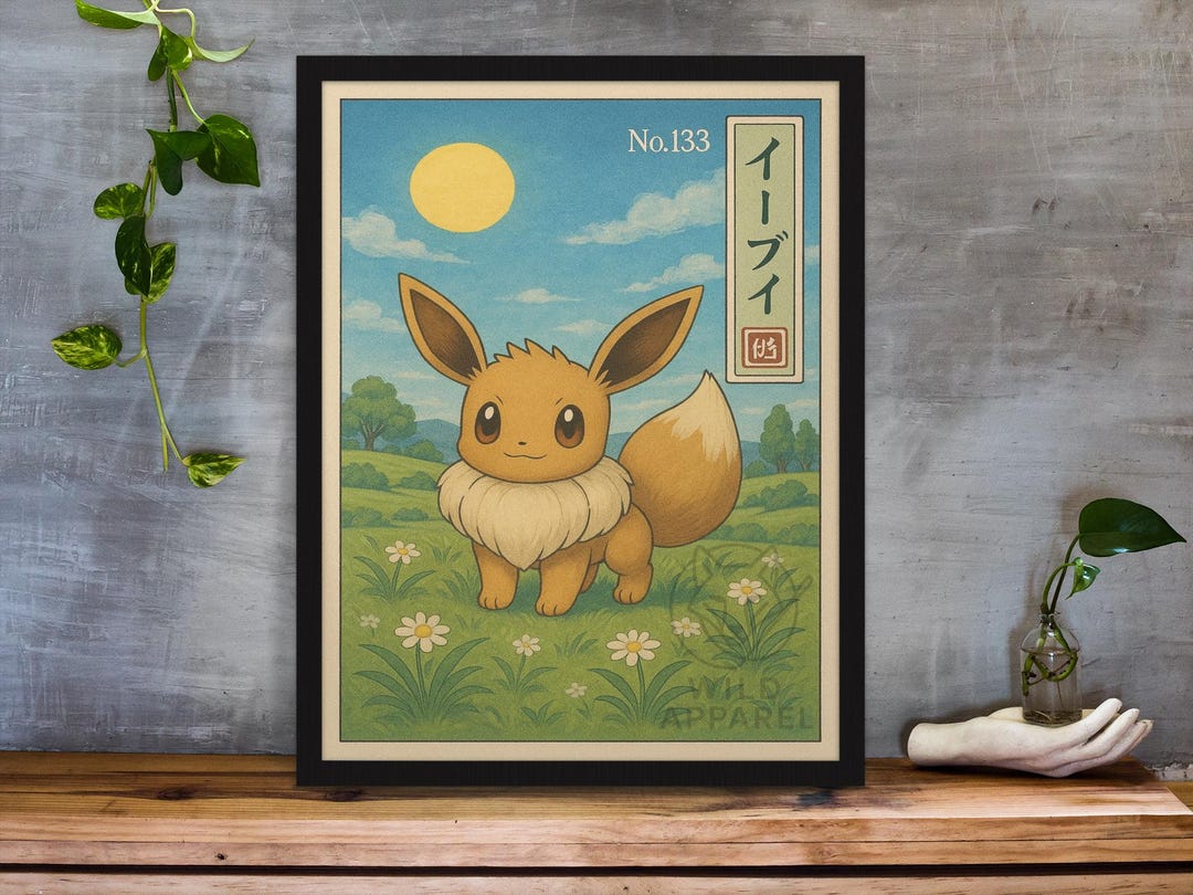 Pokemon PNG, Eevee, Clipart, Art Print, Wall Art, Japanese Poster ...
