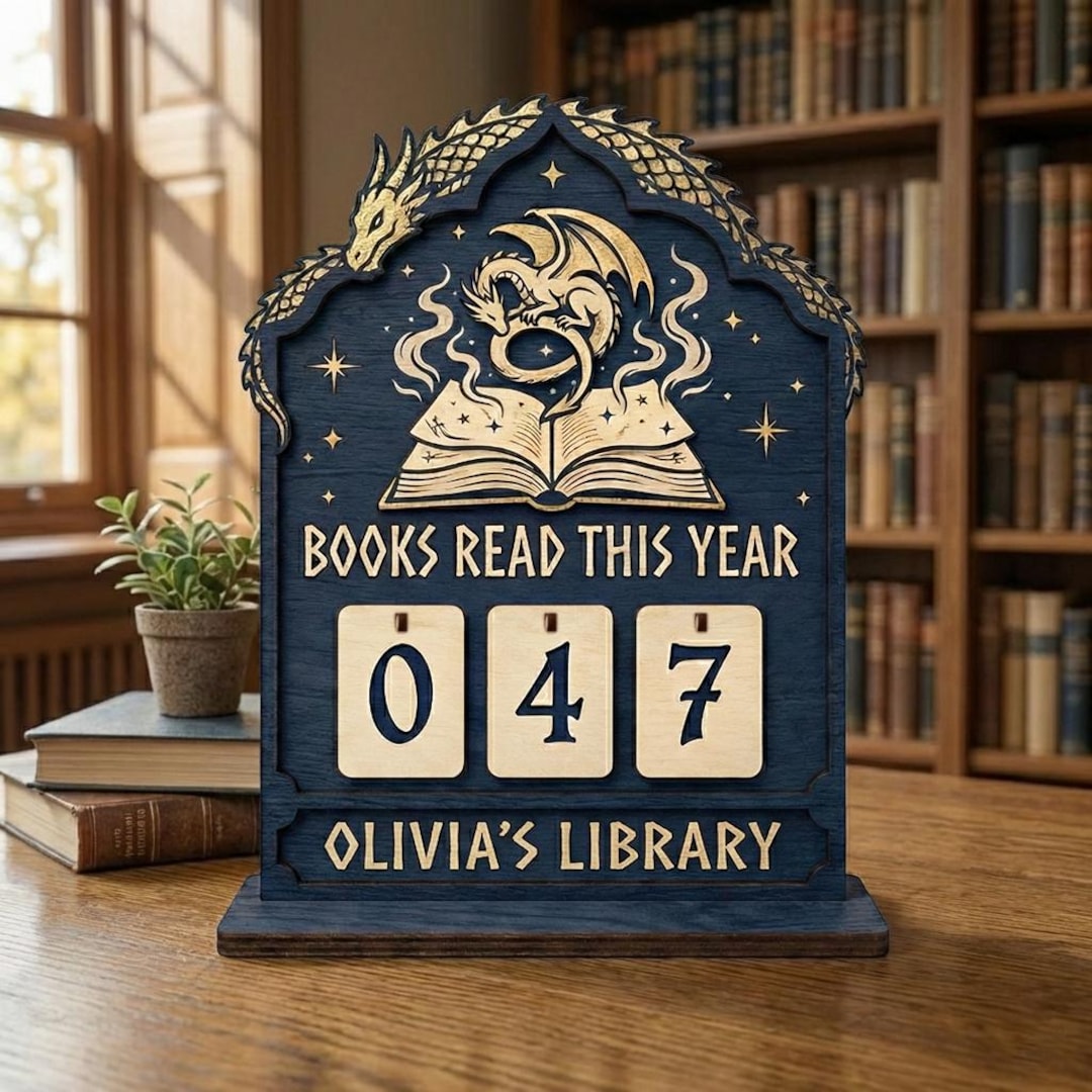Personalized Book Read This Years, Dragon Fantasy Bookish Decor Gift ...