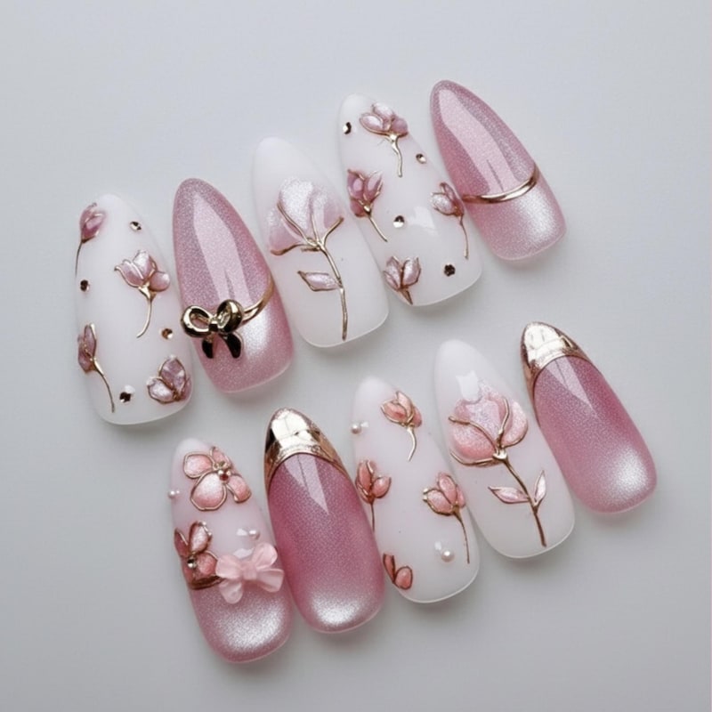 Pink Neutral Press on Nails - Etsy