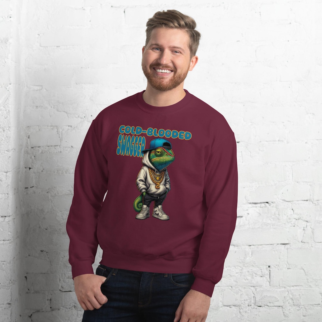 Streetwear Chameleon Sweatshirt for Men – Hip Hop Urban Lizard Graphic ...