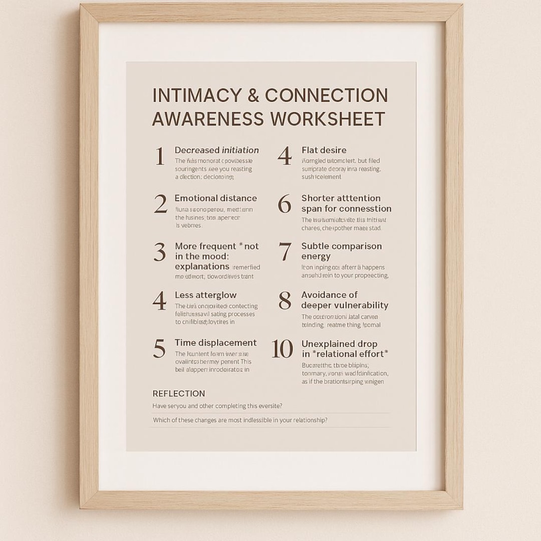 Intimacy & Connection Awareness Worksheet - Etsy