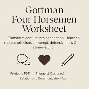 Gottman Four Horsemen Worksheet - Etsy
