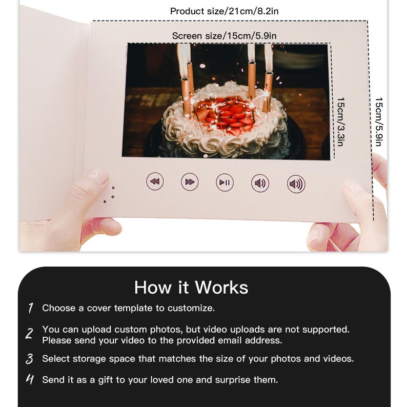Custom Video Photo Album | Acrylic Cover, 7-inch HD Screen - Etsy