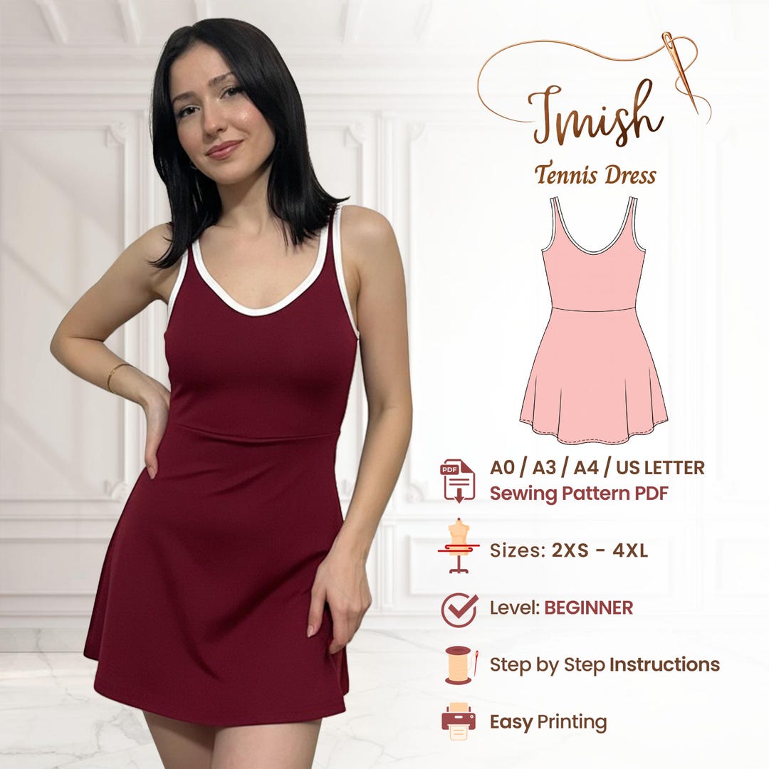 Sporty A-line Mini Dress Sewing Pattern With Built-in Shorts – Athletic ...