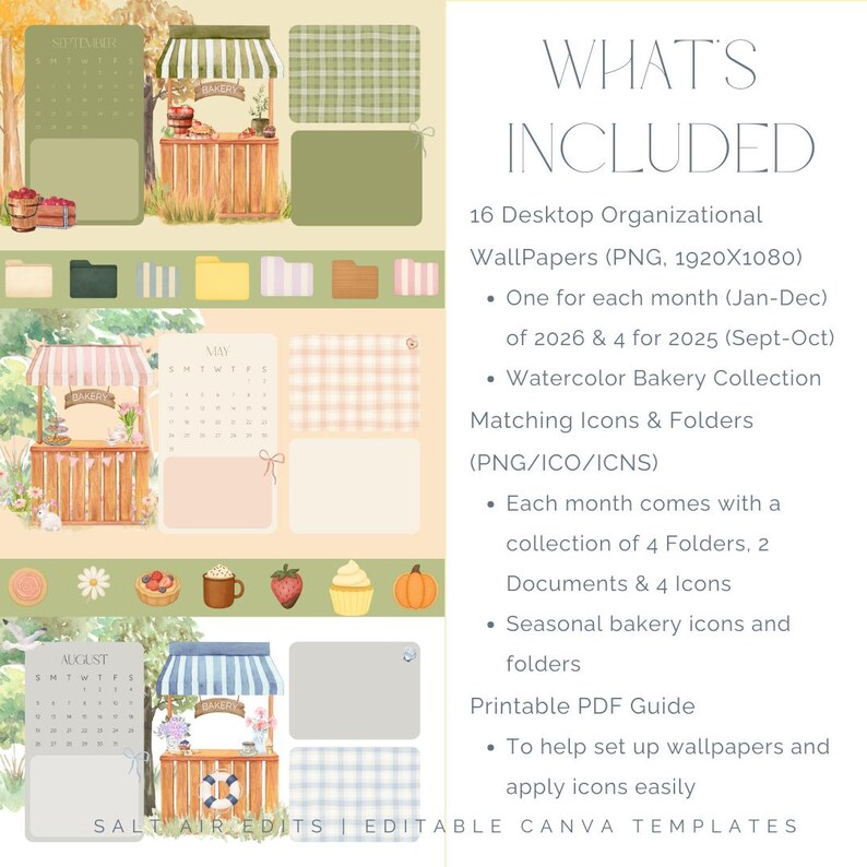 2025-2026 Calendar Desktop Wallpaper Organizer | Monthly Laptop ...