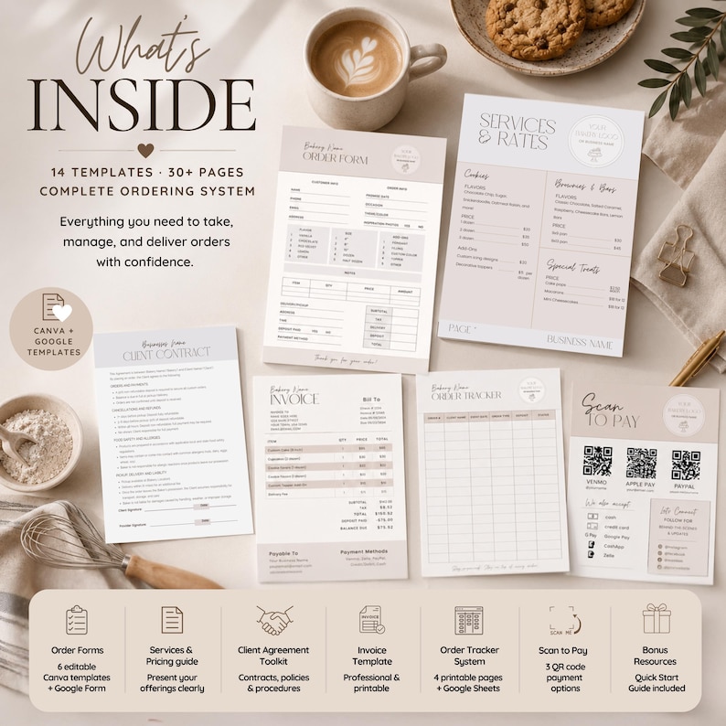 Bakery Ordering System, Order Form Contract Invoice Pricing Guide ...