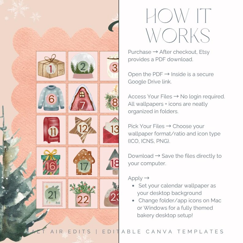 Advent Desktop Countdown Wallpaper Kit, Digital Advent Calendar ...