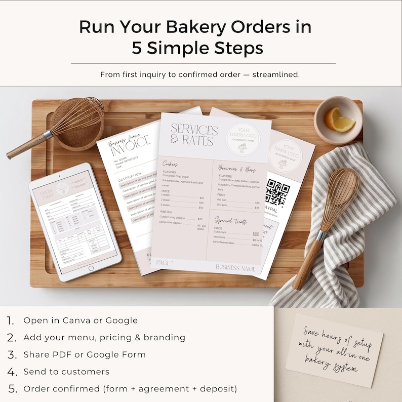 Bakery Order Form Template, Digital Bakery Business Ordering System ...