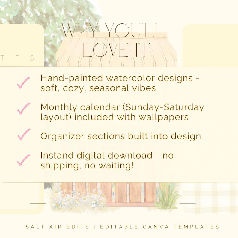 2026 Bakery Desktop Calendar Wallpaper Bundle | Monthly Cozy Bakery ...