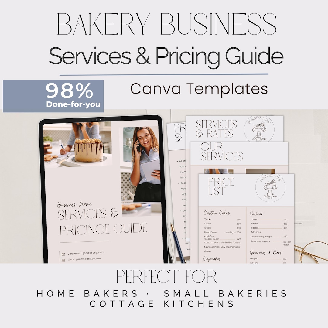 Bakery Services + Pricing Guide Bundle | Bakery Business Templates ...