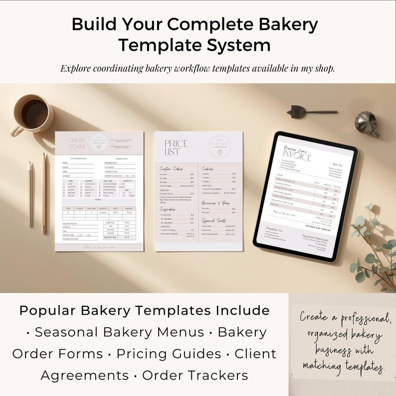 Minimal Bakery Menu Flyer Template, Editable Canva Home Baker Price ...