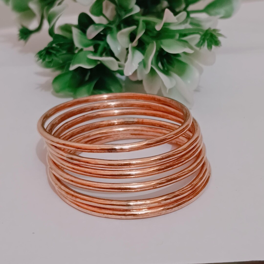 Handmade Pure Copper Bangle Set: Stacking Bangles, Set of 6 - Etsy