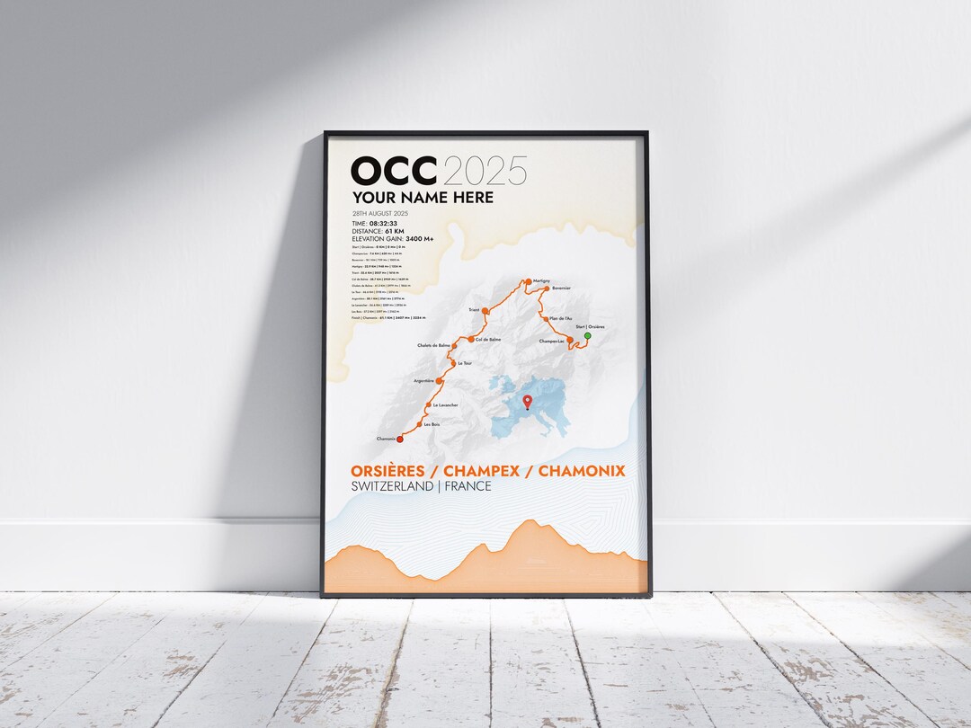OCC | UTMB Mont Blanc | Race Result Gift | Giclee Print | Gift | Ultra ...