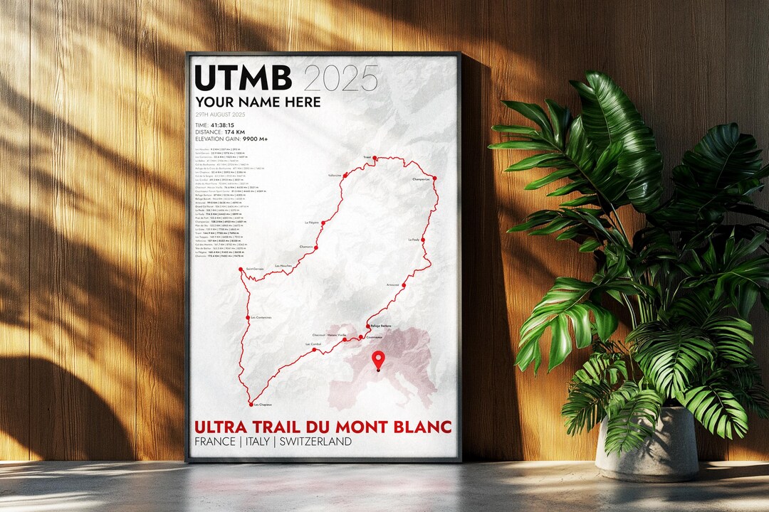 Ultra Trail Du Mont Blanc Personalised Art Print | UTMB | Giclee | Gift ...