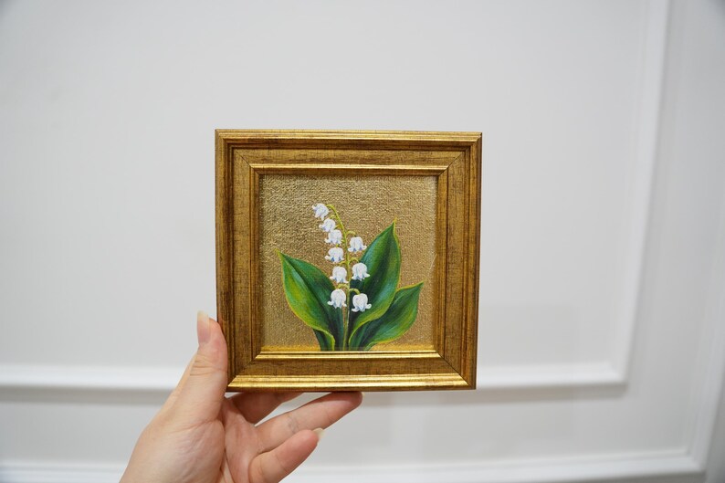 Lily of the Valley Oil Painting or Art Print – Hand-painted Mini Floral ...