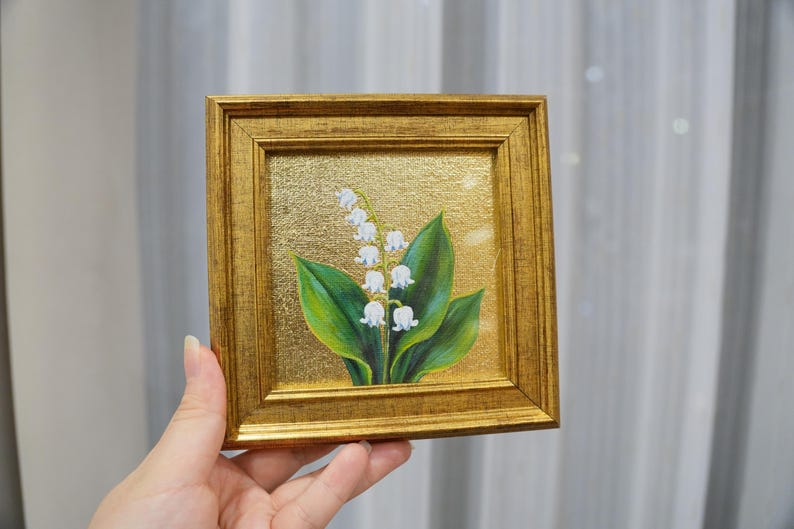 Lily of the Valley Oil Painting or Art Print – Hand-painted Mini Floral ...
