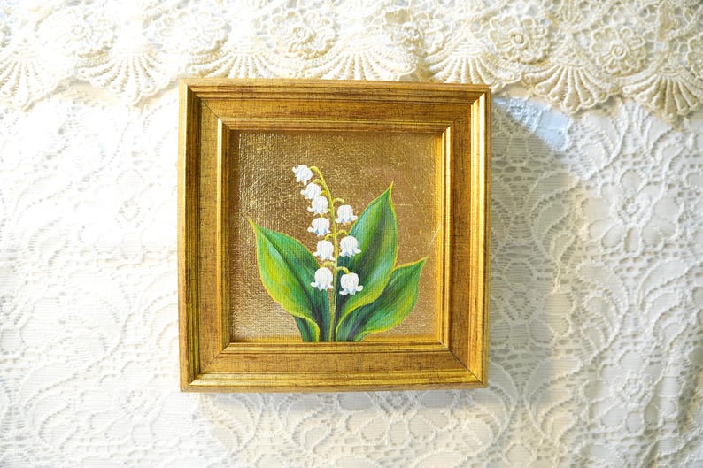 Lily of the Valley Oil Painting or Art Print – Hand-painted Mini Floral ...