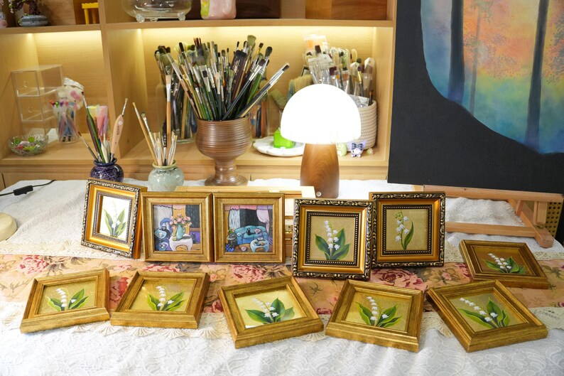 Lily of the Valley Mini Oil Painting or Art Print – 5.5x5.5 Inch Hand ...