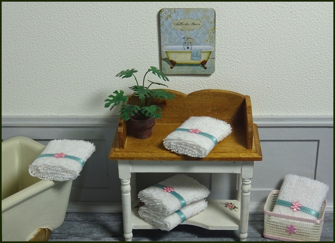 12th Scale Bath Towel, Miniature Bath,dollhouse Miniature Bathroom ...