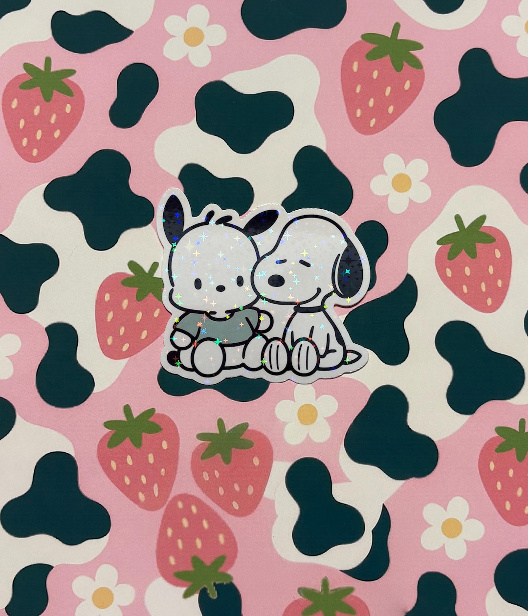 Pochacco X Snoopy Holographic Sticker – Sanrio X Peanuts Crossover ...
