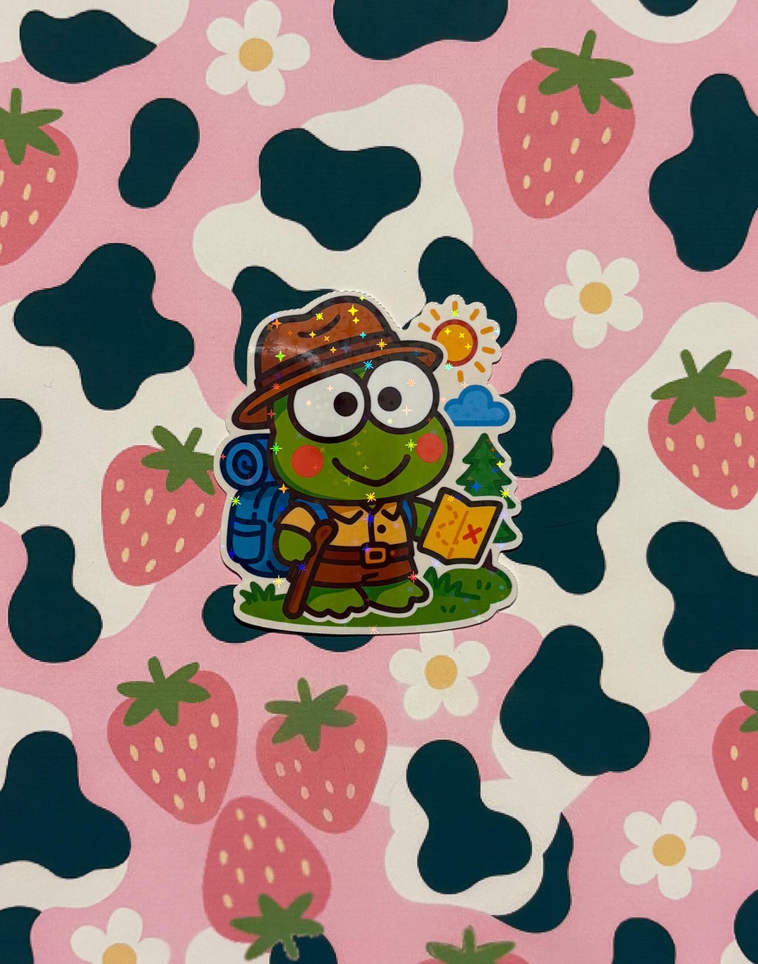Keroppi Hiking Adventure Sticker | Cute Kawaii Vinyl Sticker | Camping ...