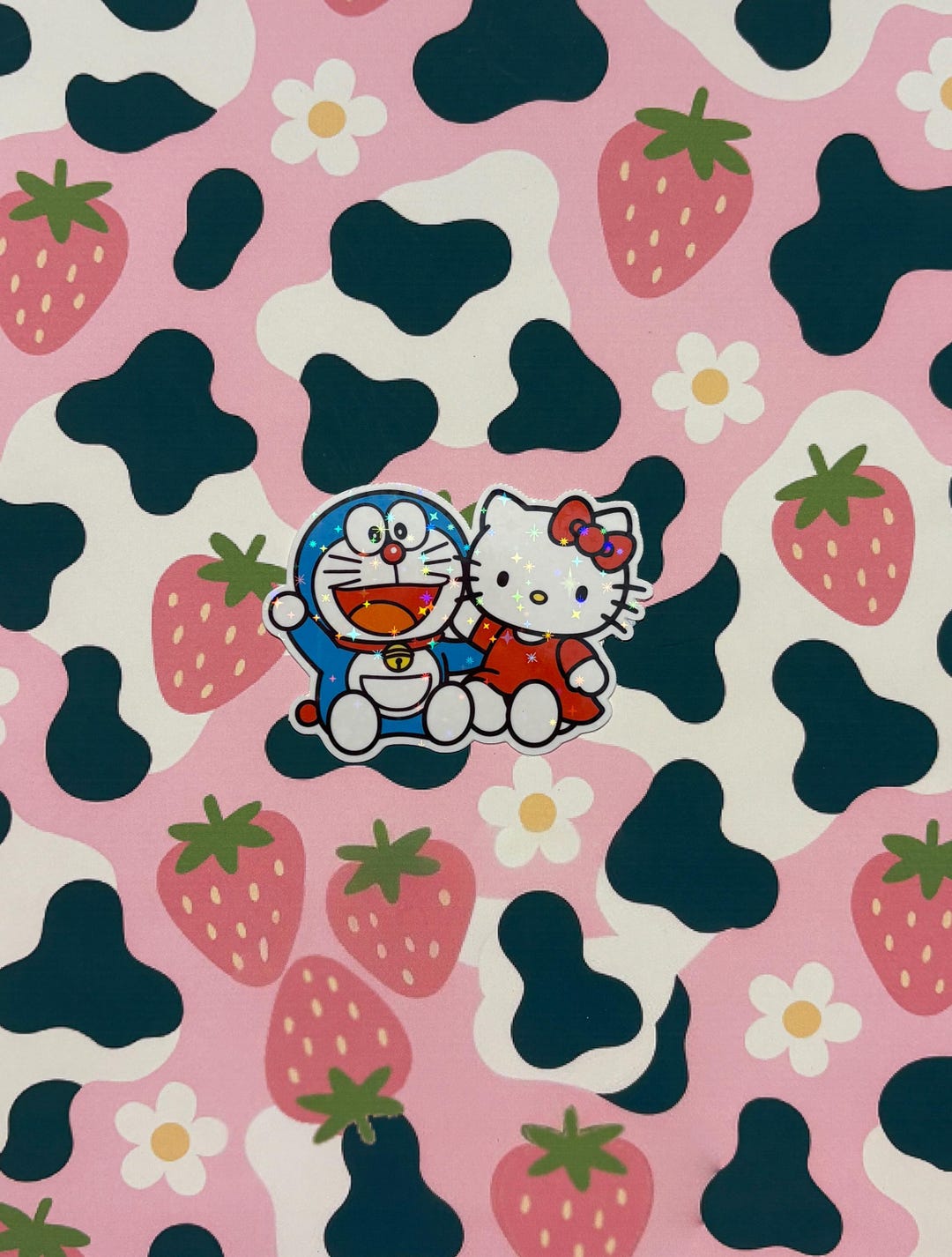 Hello Kitty X Doraemon Sticker – Holographic Waterproof Vinyl - Etsy ...