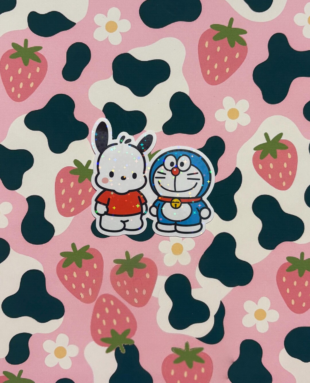 Pochacco X Doraemon Sticker – Sanrio X Anime Collab | Holographic Vinyl ...