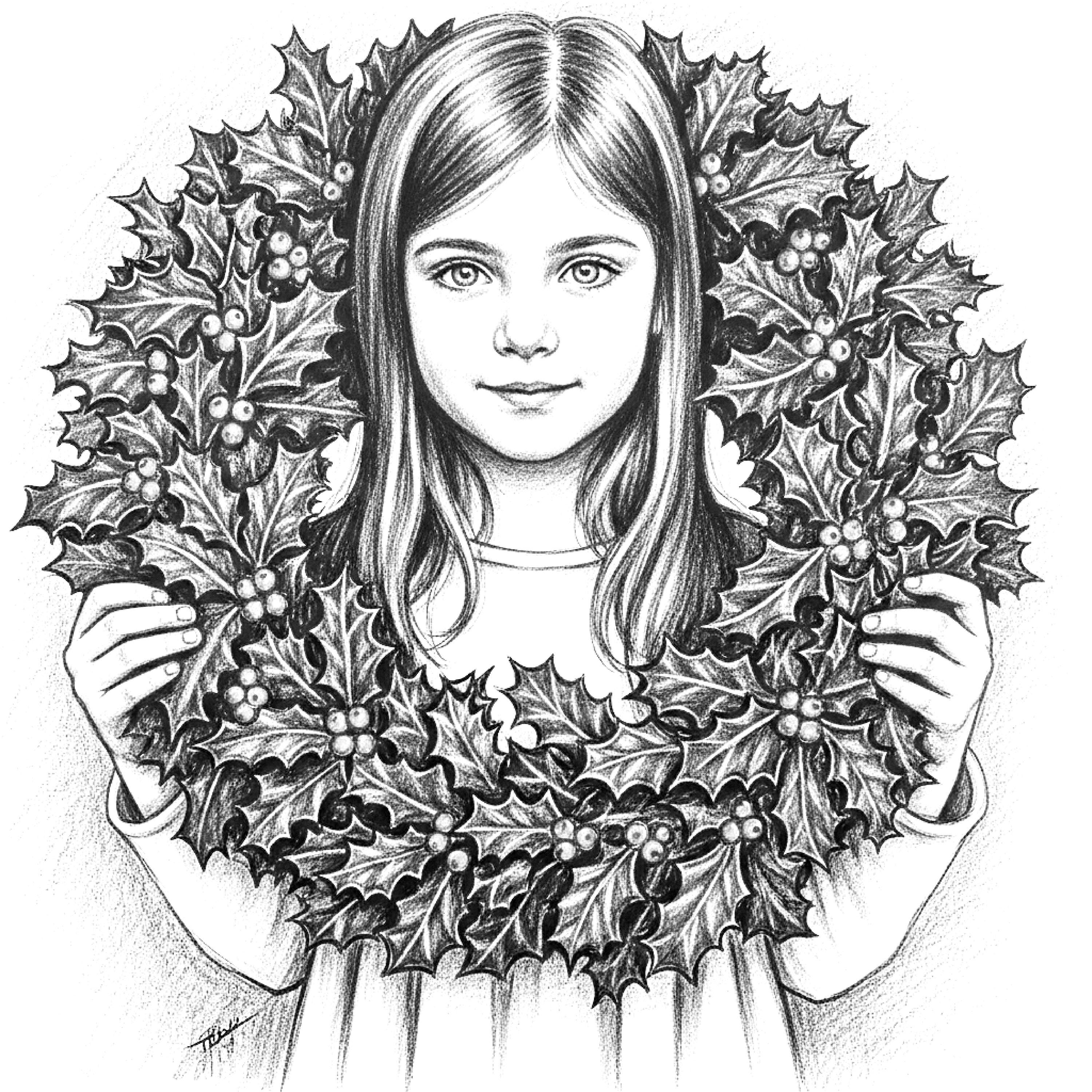 100 Adorable Girl Christmas Coloring Pages for Adults and Kids ...