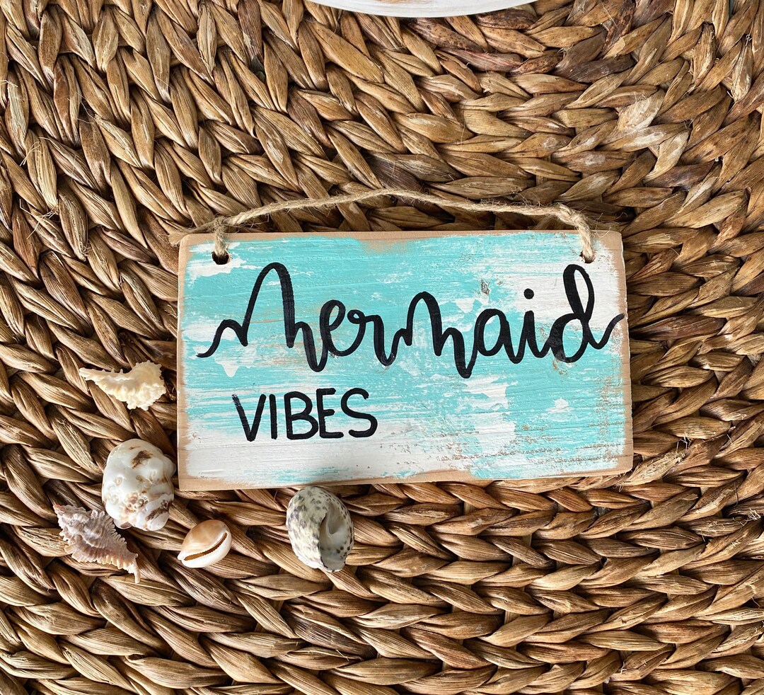Mermaid Vibes - Mermaid Decor - Mermaid Sign - Pool Sign - Pool Decor ...