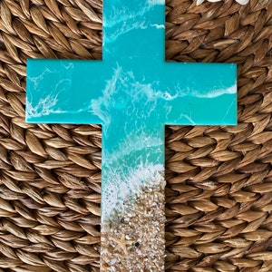 Resin Ocean Wave Cross: Coastal Beach House Decor - Etsy