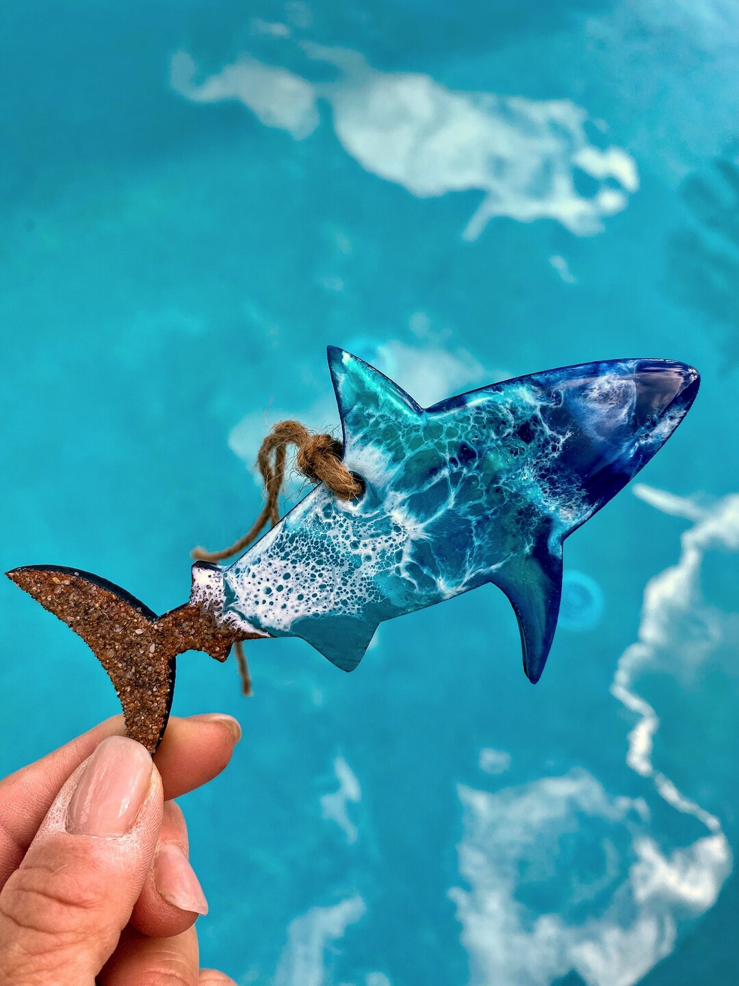 Epoxy Resin Shark Ornament: Beach Christmas Tree Decor - Etsy