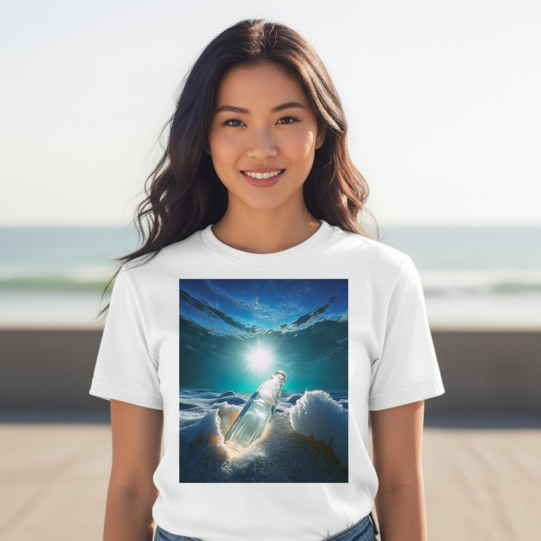 Ramune Bottle Tee, Ocean Blue Japanese Design, Summer T-shirt - Etsy