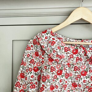 Women Floral Blouse Botanical Blouses Flower Top Blouse Retro Floral ...