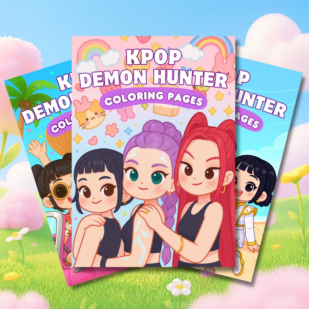 KPOP Demon Hunters Coloring Book | 40 Huntrix Saja Pages With Style ...