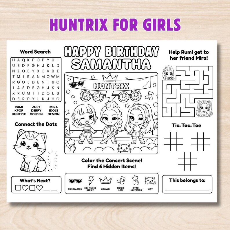 Editable Kpop Demon Hunters Activity Sheets | Huntrix and Sajaboys ...
