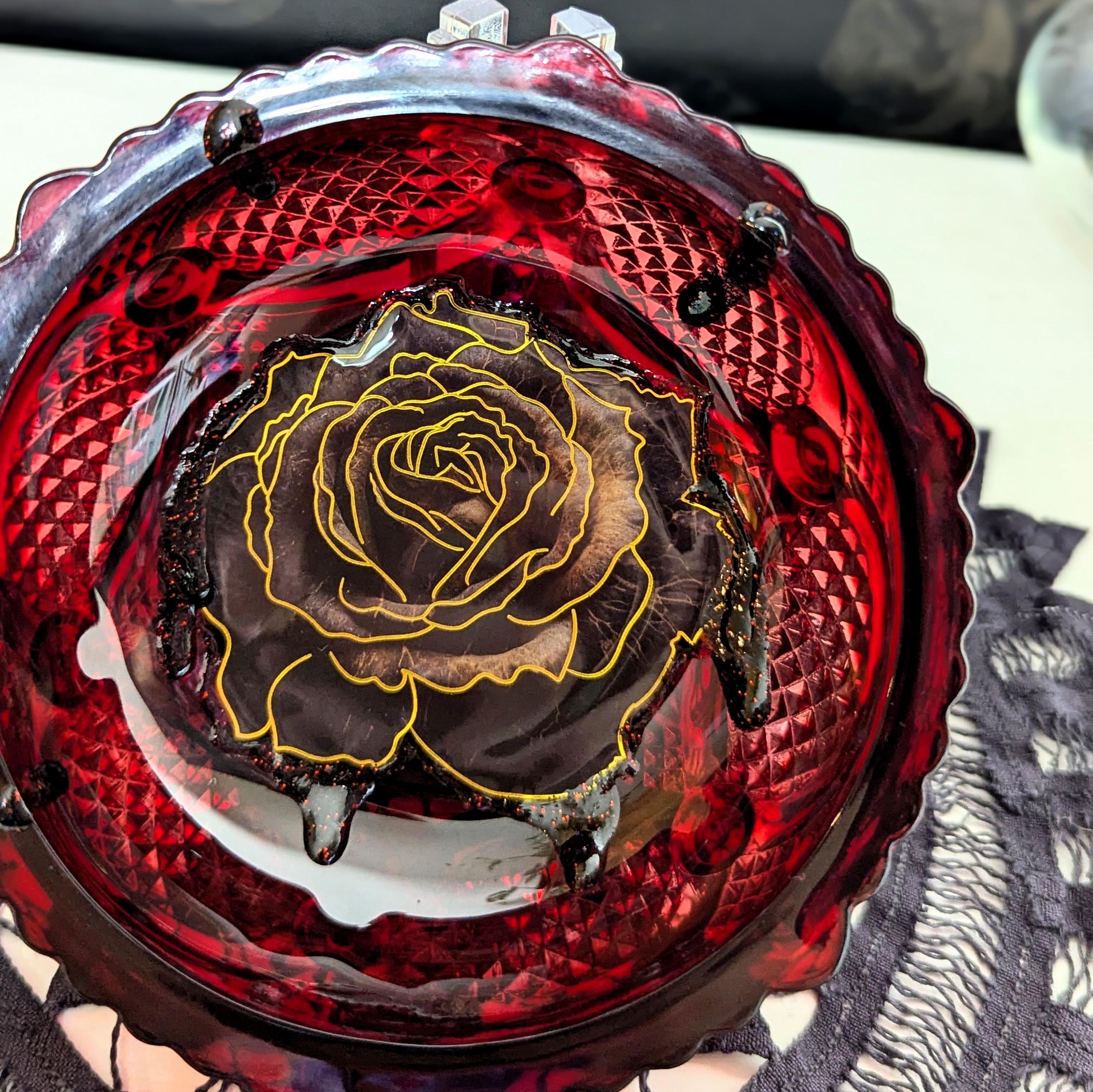 Black Rose Ring Dish: Upcycled Vintage Avon Trinket Bowl - Etsy