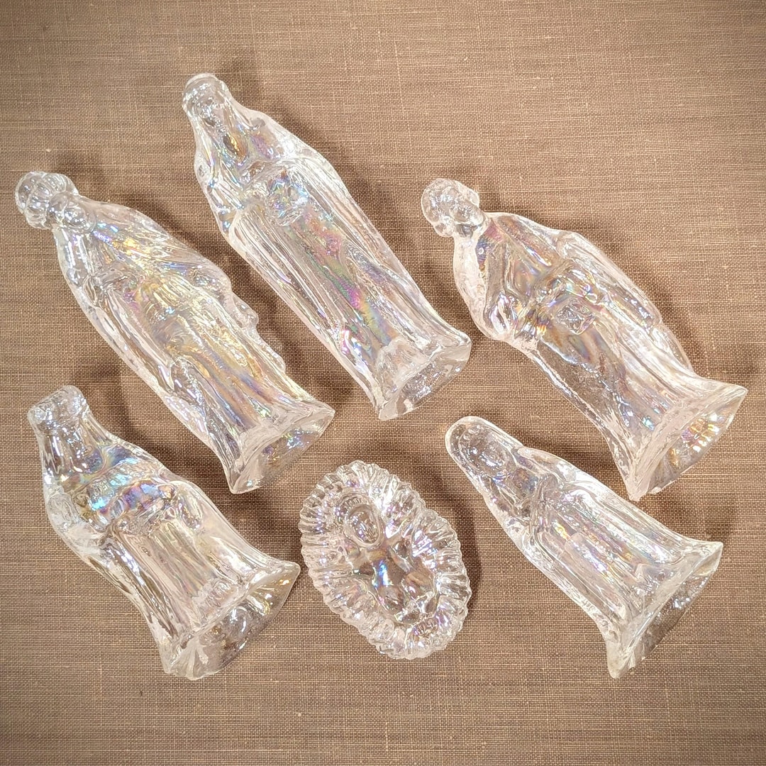 Vintage Iridescent Christmas Nativity Scene Set 6 Piece: Silvestri ...