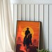 Western Cowboy Sunset Wall Art Print, Vintage American West Desert ...