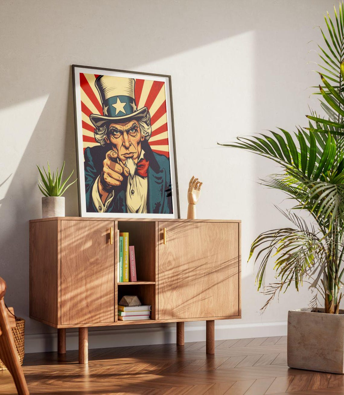 Uncle Sam Vintage Poster Style, Classic American Icon Illustration - Etsy