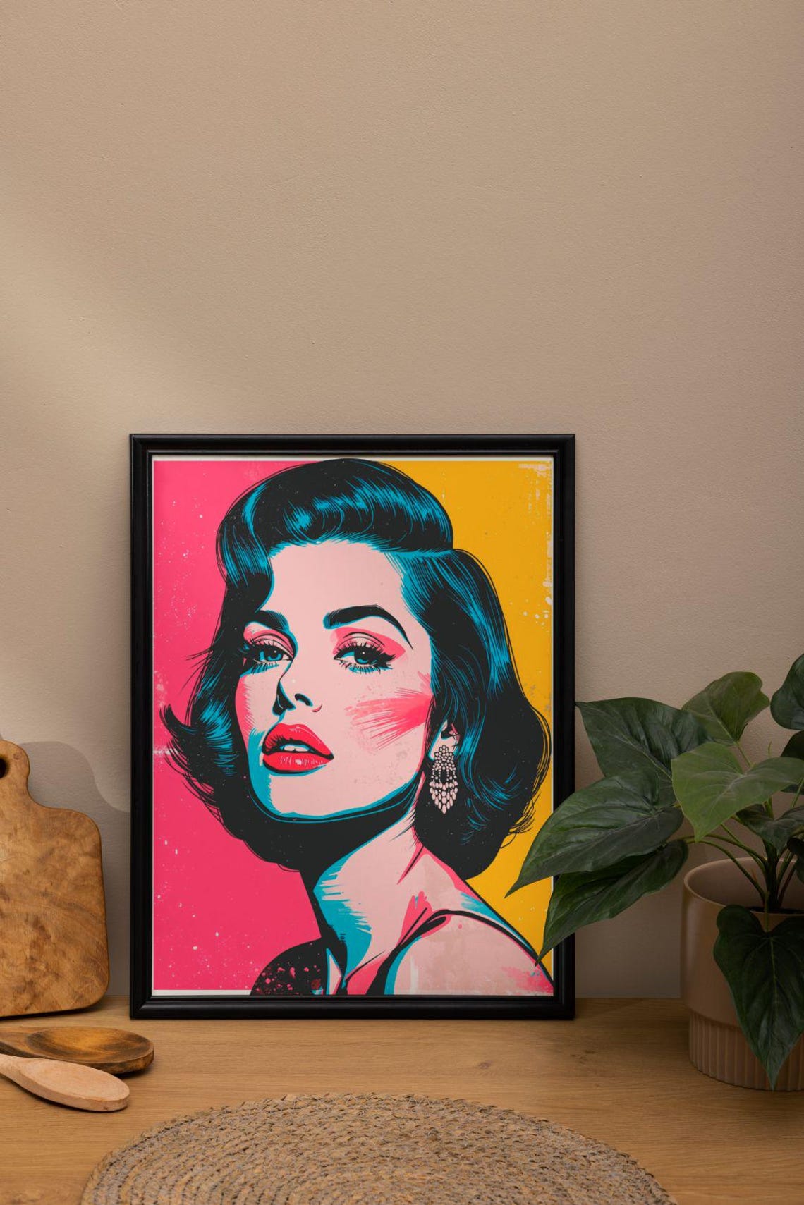 Retro Woman Pop Art Poster – 50s Glam Portrait Wall Art - Etsy