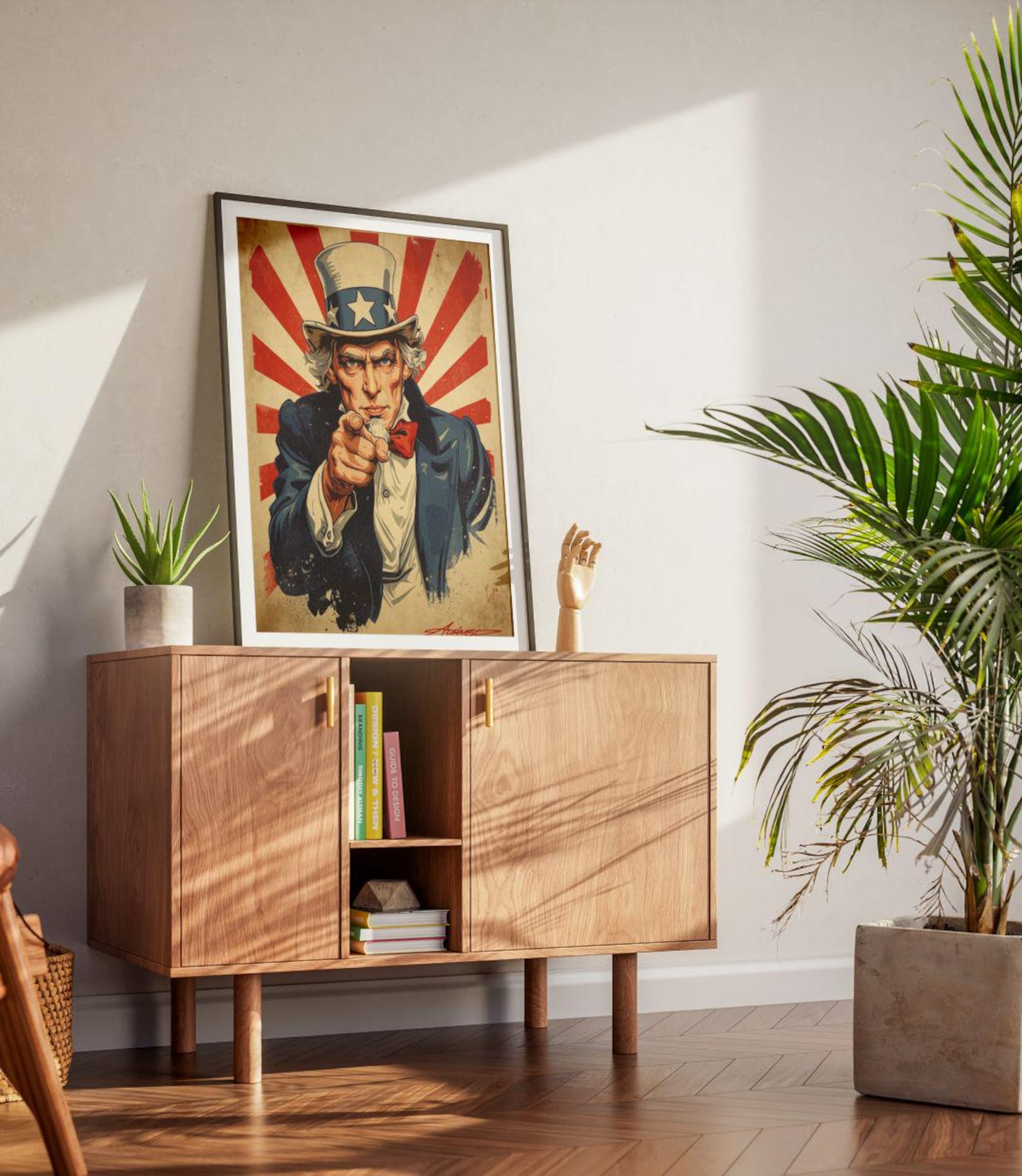 Uncle Sam Inspired Poster, Vintage American Patriot Illustration - Etsy