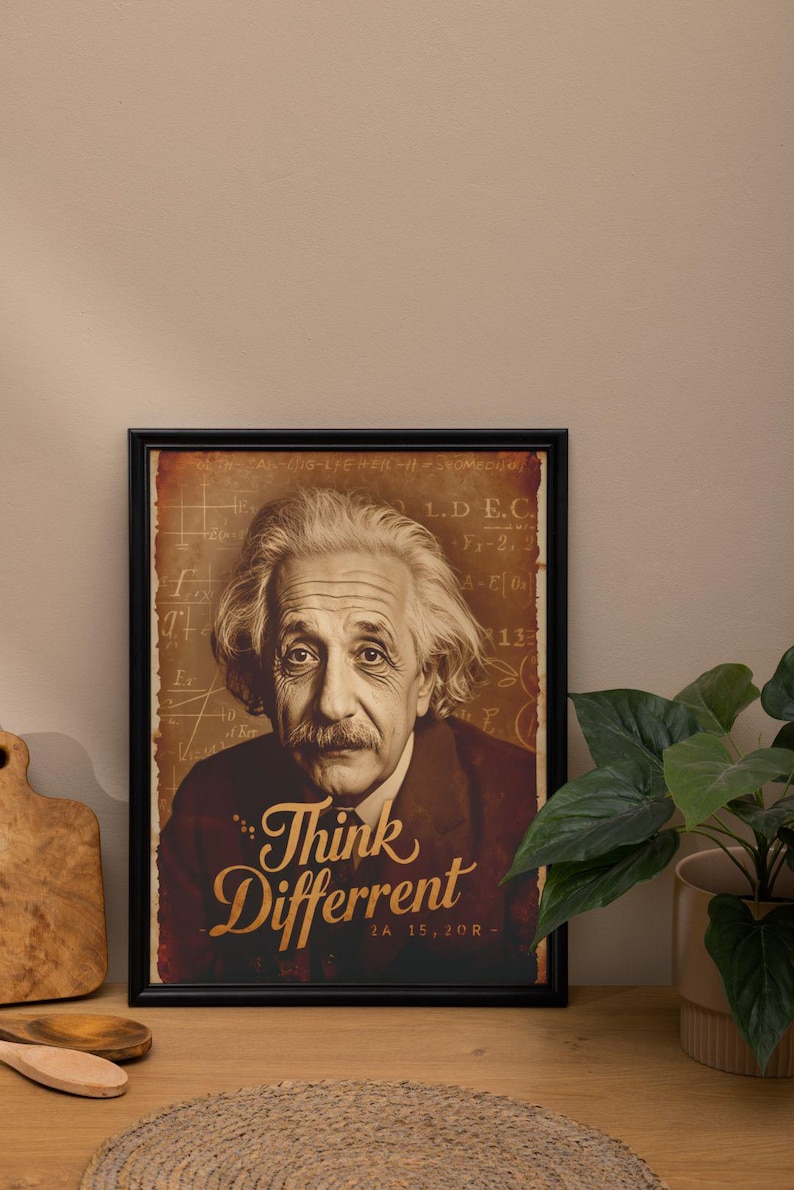Albert Einstein “think Different” – Vintage Printable Wall Art - Etsy