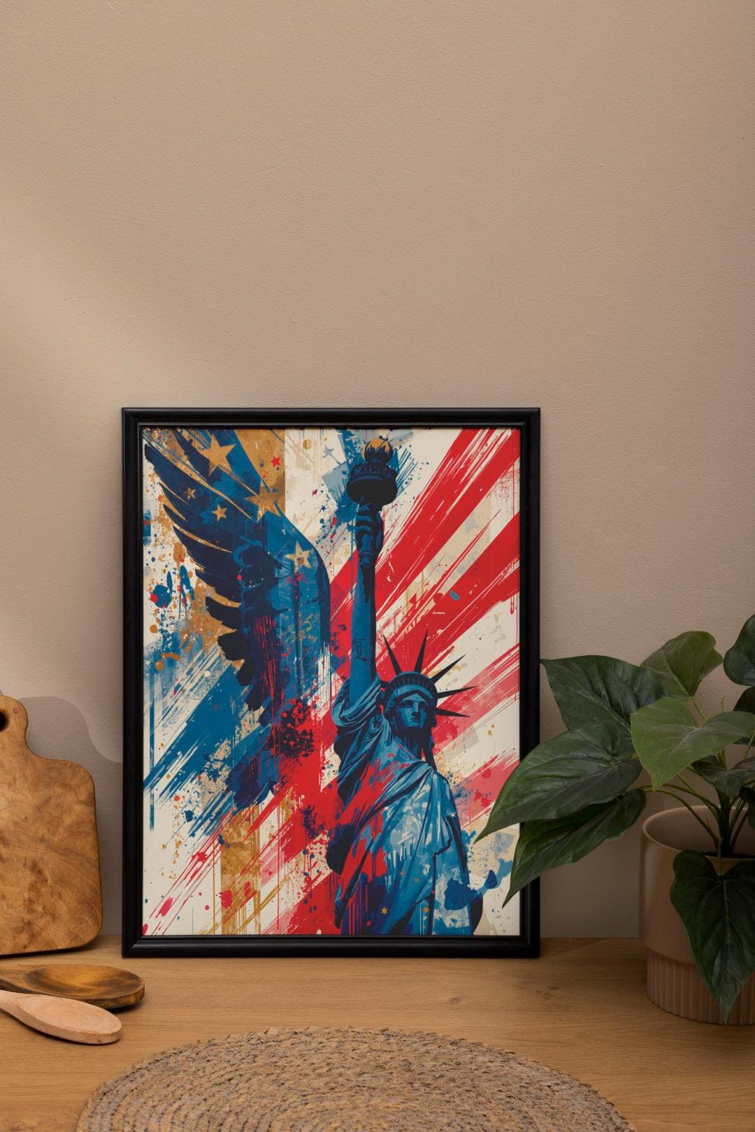 Statue of Liberty Abstract Pop Art, Expressive Patriotic USA Poster - Etsy