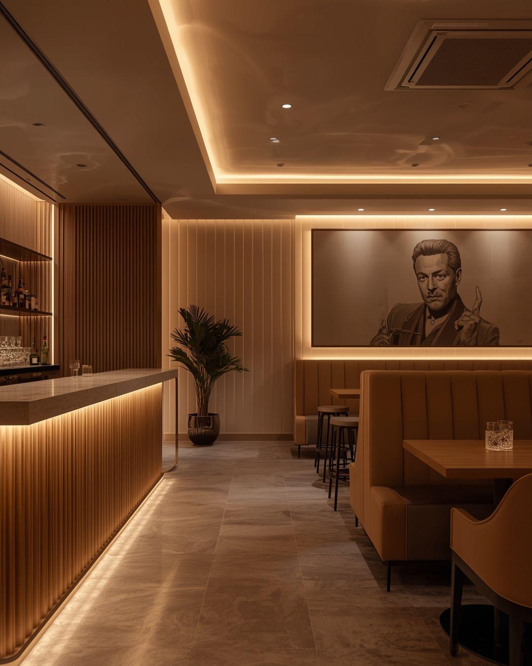 Luxury Lounge Bar Wall Art, Modern Vintage Cocktail Bar Print, Elegant ...