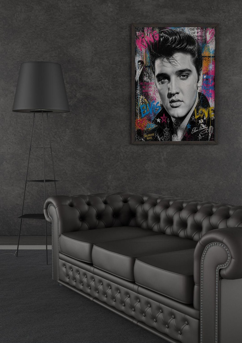 Elvis Presley Pop Art Print – Graffiti Street Art Poster – Vintage ...